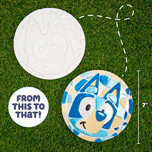Bluey Paint Your Own Stepping Stone, Design 7 DIY Stepping Stone Art, Fun Stepping Stone Kit for Kids, Less Mess Paintable Stepping Stones Art Set, Great Summer Activity for Kids Ages 8, 9, 10, 11