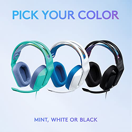 Logitech G335 Wired Gaming Headset, with Flip to Mute Microphone, 3.5mm Audio Jack, Memory Foam Earpads, Lightweight, Compatible with PC, Playstation, Xbox, Nintendo Switch β White (Renewed)
