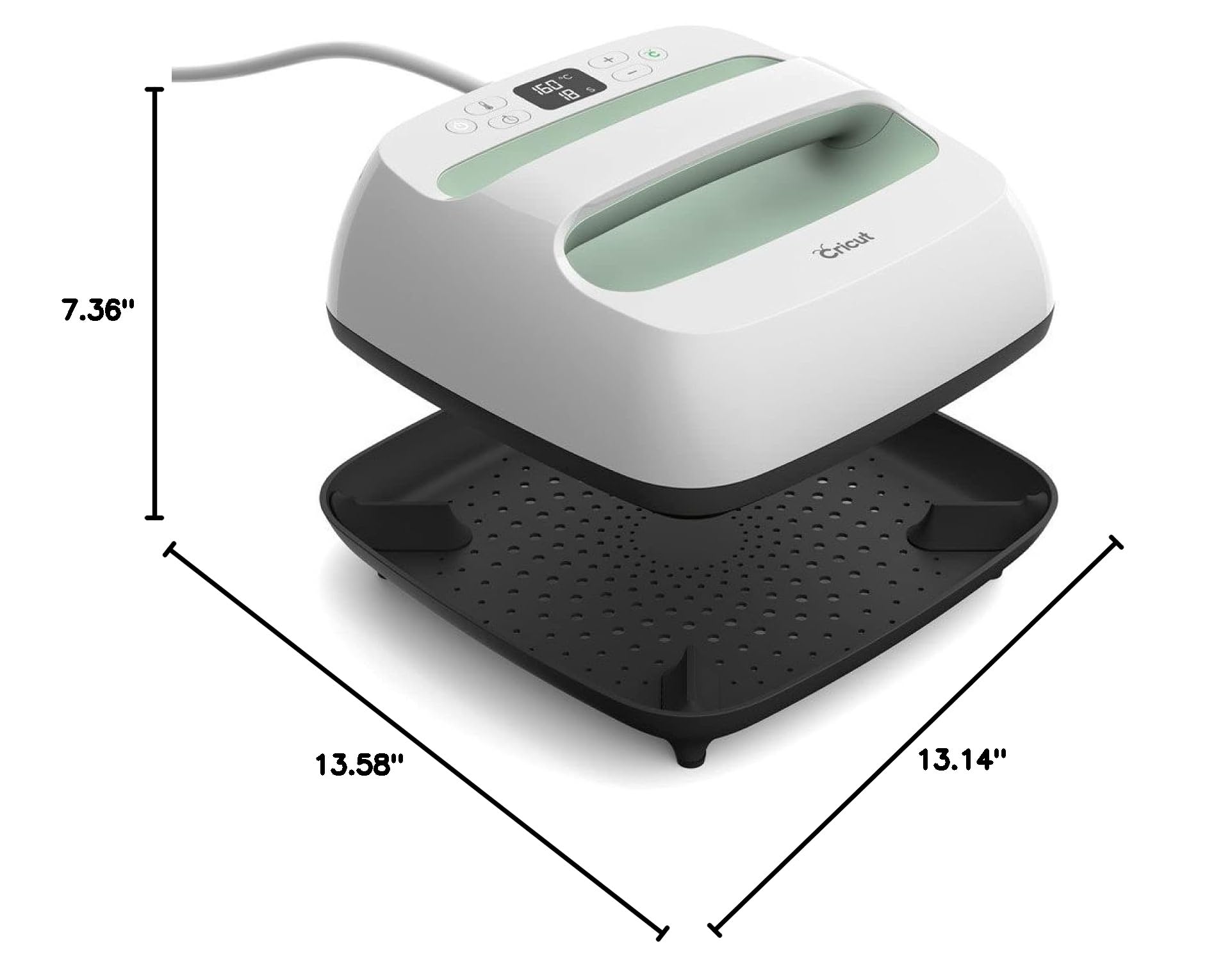 Cricut EasyPress 2 Heat Press Machine (9 in x 9 in), Ideal for T-Shirts, Tote Bags, Pillows, Aprons & More, Precise Temperature Control, Features Insulated Safety Base & Auto-Off, Mint