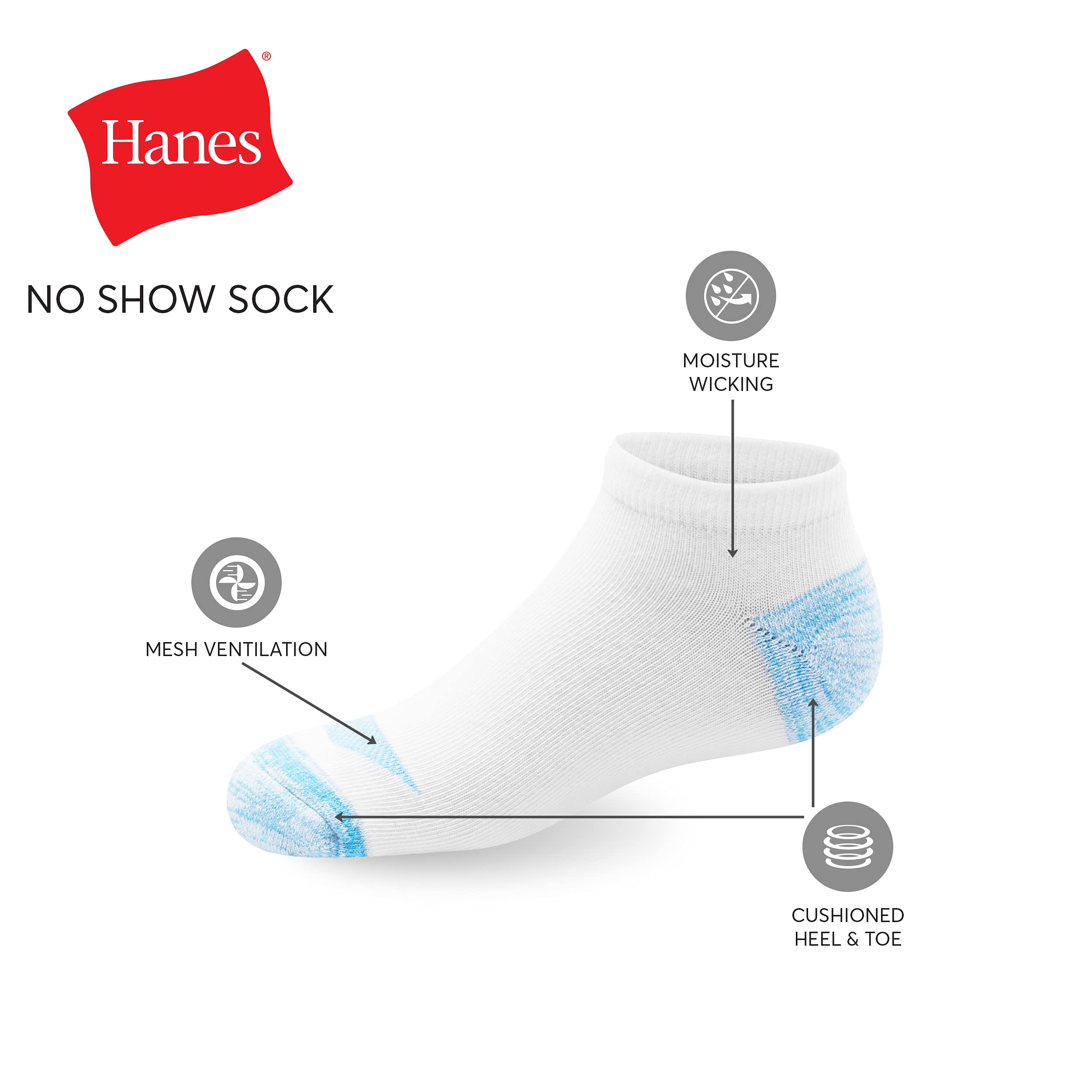 Hanes girls Cool Comfort Ankle Multipack fashion liner socks, Banded Assorted, Large US 12 Pair