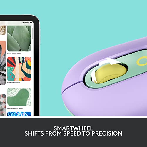 Logitech POP Mouse, Wireless Mouse with Customizable Emojis, SilentTouch Technology, Precision/Speed Scroll, Compact Design, Bluetooth, Multi-Device, OS Compatible - Daydream Mint