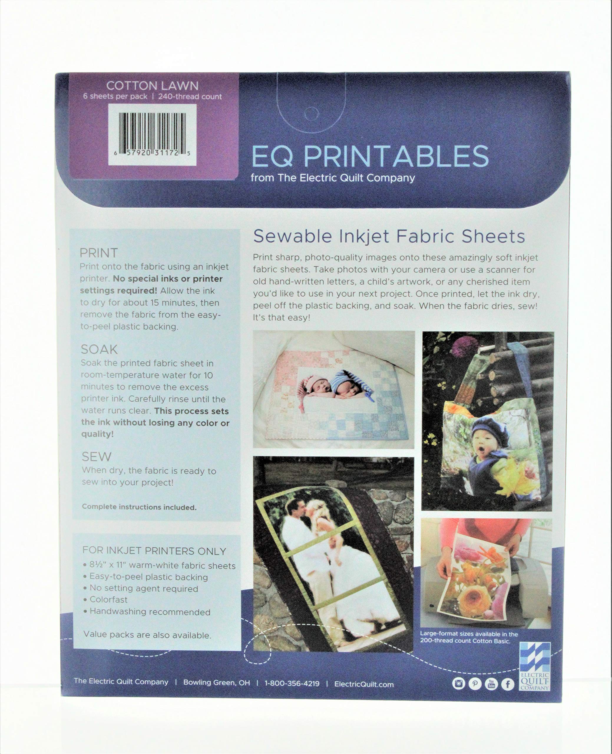 Electric Quilt Printables Inkjet Fabric Sheets - Cotton Lawn 6 pc.