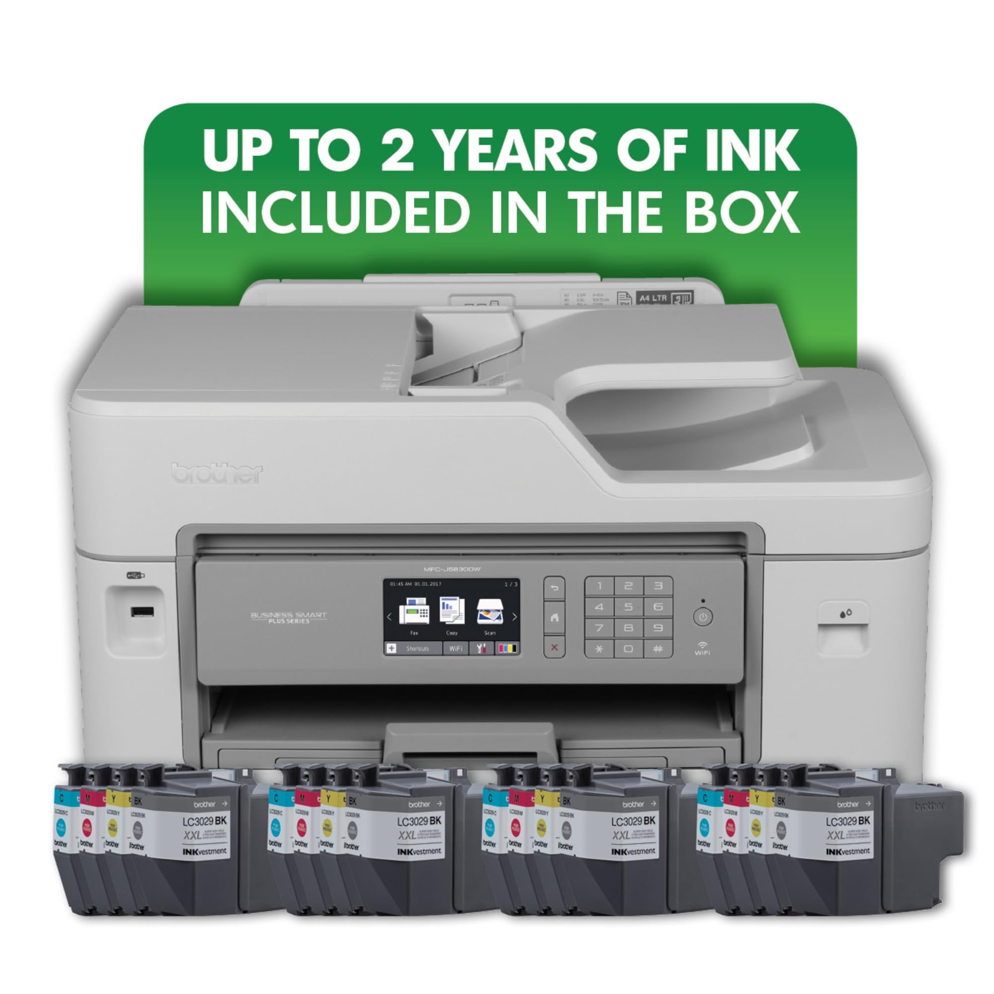 Brother MFC-J5830DW All-in-One Color Inkjet Printer, Wireless Connectivity, Automatic Duplex Printing, Amazon Dash Replenishment Ready