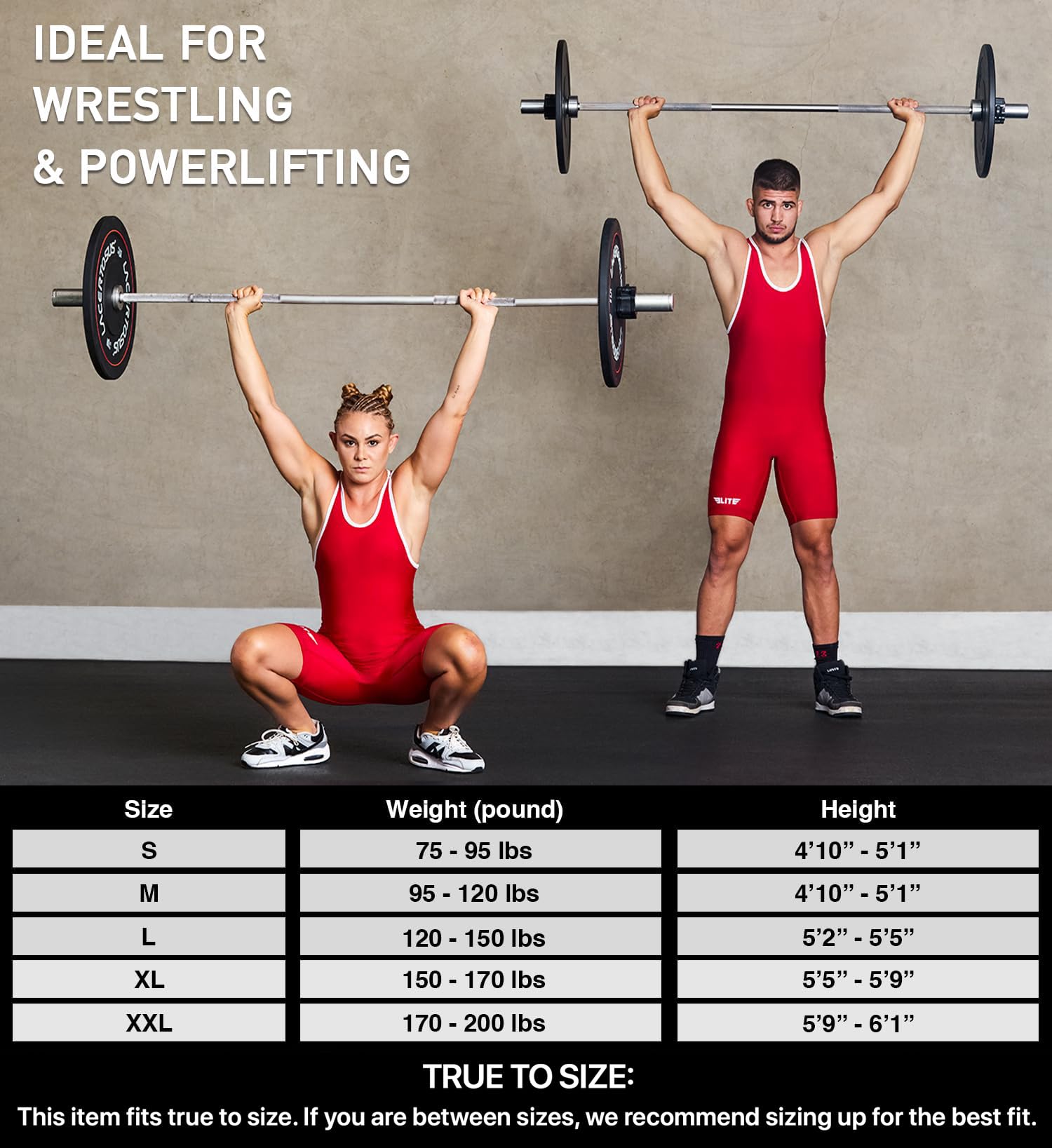 Elite Sports New Item Standard Wrestling Singlet, XX-Large, Red