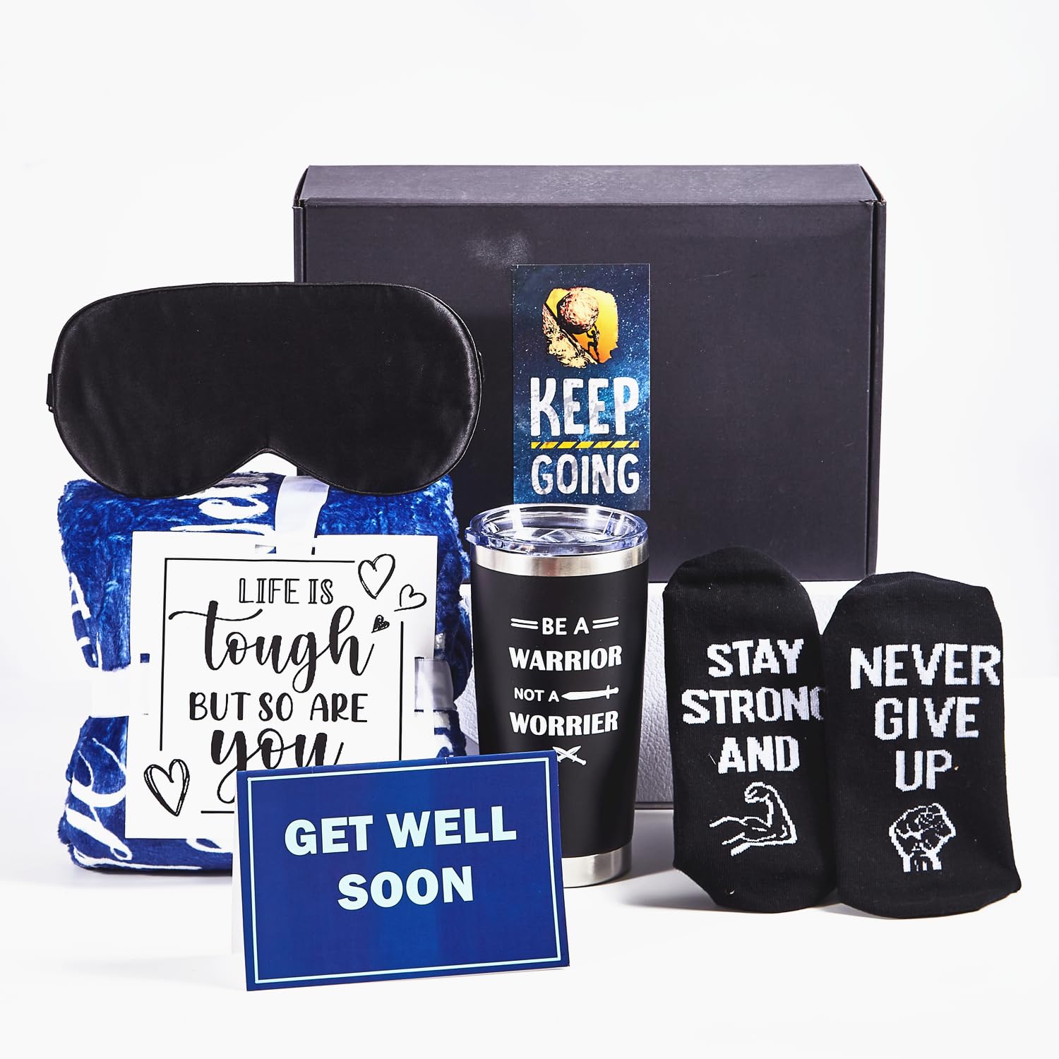 Get Well Soon Gifts Basket for Men, Care Package for Men Sick Friends, Thinking of You Feel Better Gifts After Surgery Cancer Chemo Box for Men Tumbler