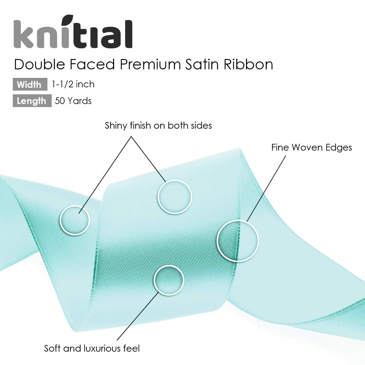 Knitial Satin Wine Color Ribbon 1-1/2 inch x 50 Yards Double Face for Gift Wrapping and Crafts