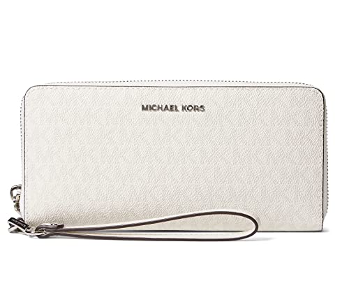 Michael Kors Jet Set Travel Continental Optic White/Alluminum One Size