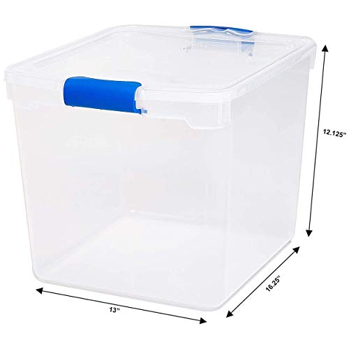 HOMZ 31 Quart Heavy Duty Clear Plastic Stackable Storage Containers, 4 Pack & 15.5 Quart Heavy Duty Clear Plastic Stackable Storage Containers, 4 Pack