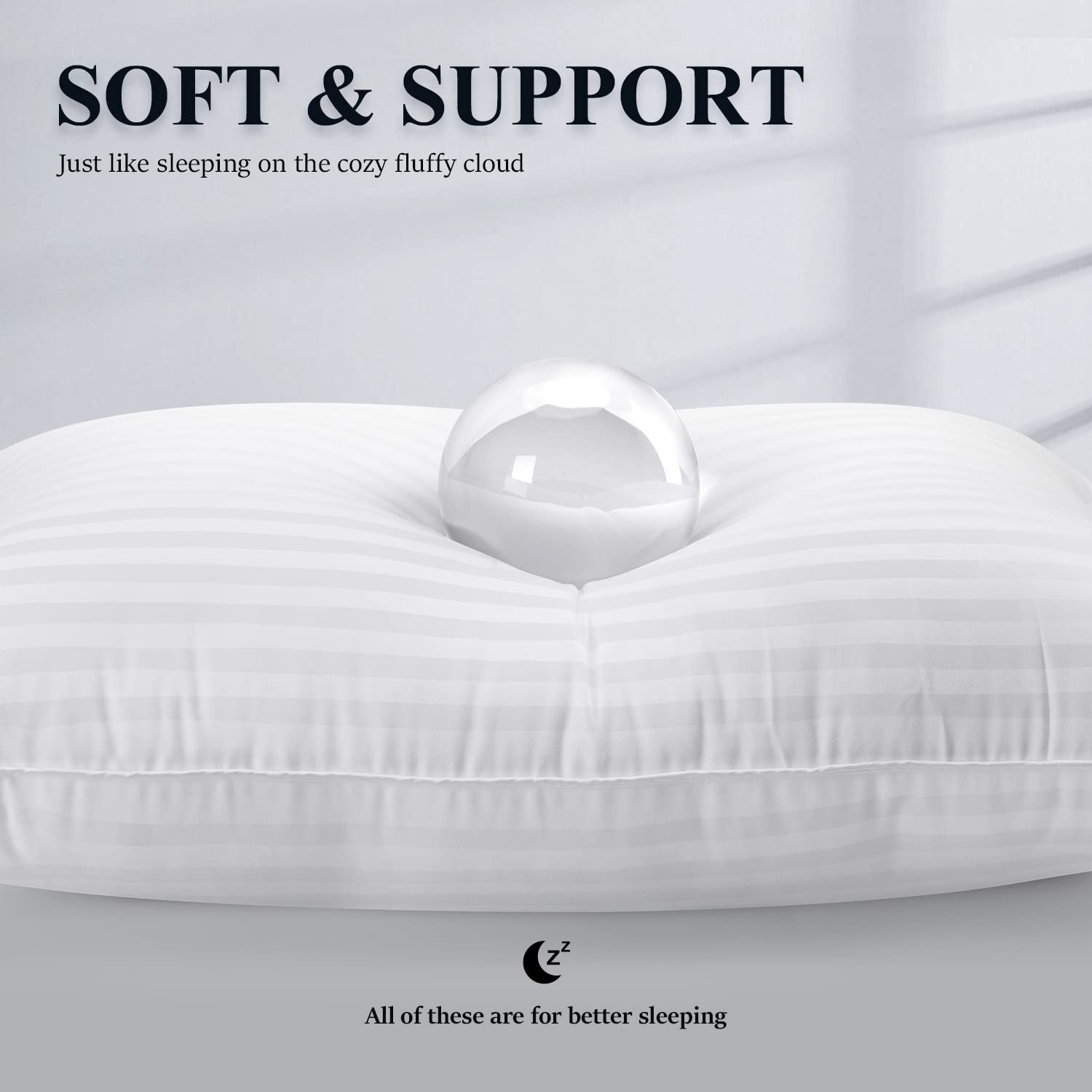 COZSINOOR Bed Pillows for Sleeping [Pack of 2] Cozy Dream Series Hotel Quality Pillows Premium Plush Fiber, Breathable Cooling Cover Skin-Friendly (Queen (Pack of 2))