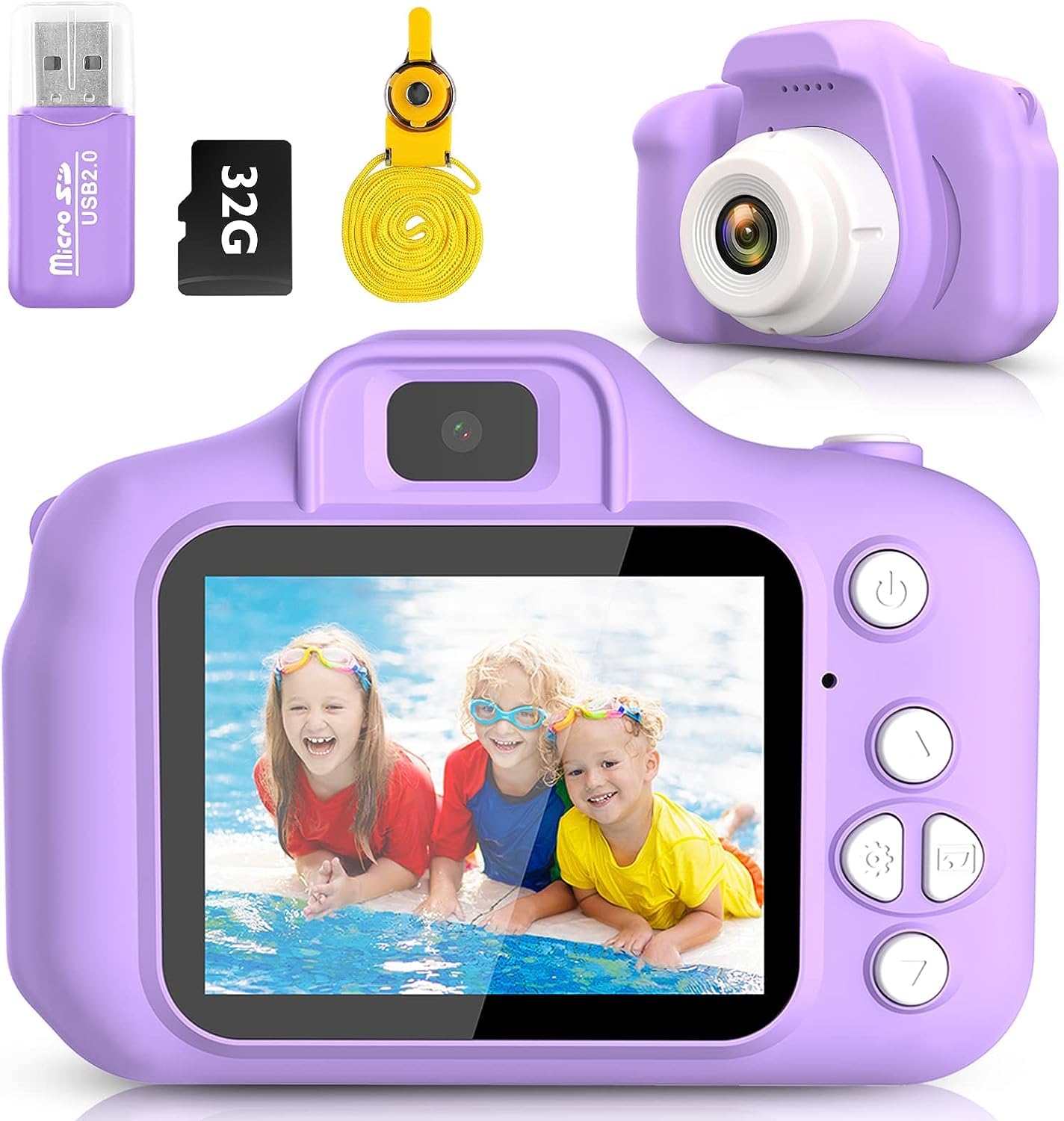 Desuccus Kids Camera,Christmas Birthday Gifts for Girls Age 3-9, HD Digital Video Cameras for Toddler Portable Toys for 3 4 5 6 7 8 Year Old Girl 32GB