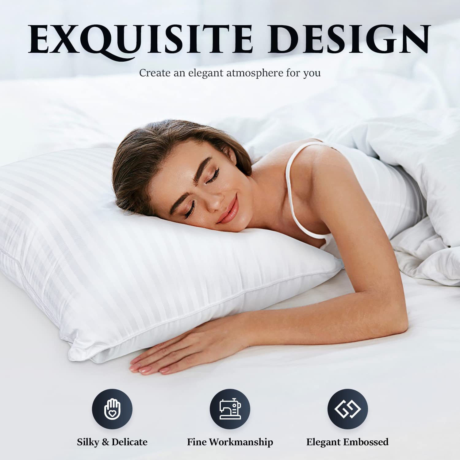 COZSINOOR Bed Pillows for Sleeping [Pack of 2] Cozy Dream Series Hotel Quality Pillows Premium Plush Fiber, Breathable Cooling Cover Skin-Friendly (Queen (Pack of 2))