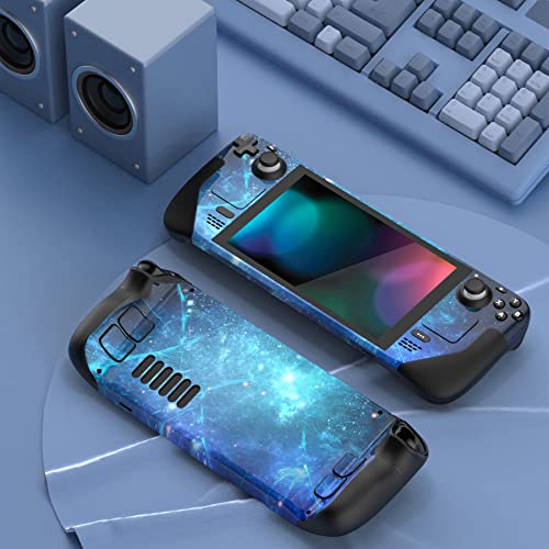 PlayVital Full Set Skin for Steam Deck, Decal Stickers for Steam Deck Handheld Gaming PC - Blue Nebula