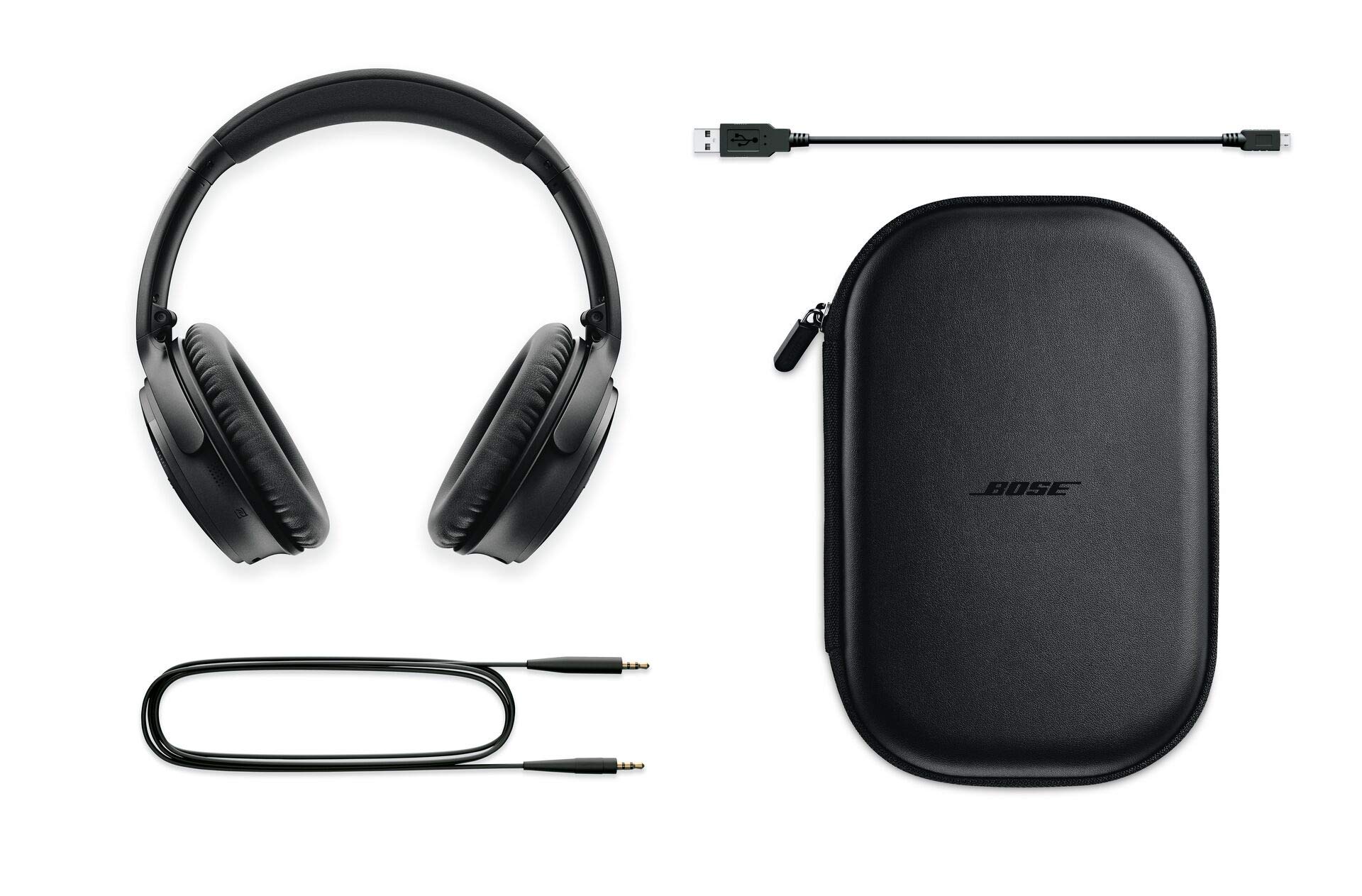 Bose QuietComfort 35 (Series II) Wireless Headphones, Noise Cancelling, Alexa Voice Control - Black - Worldwide Version (Renewed)