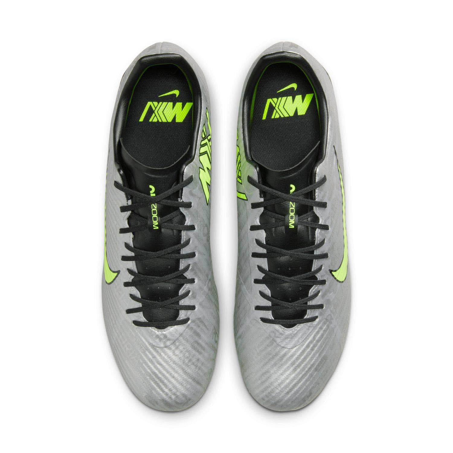 Nike Zoom Vapor 15 Academy XXV FG/MG FB8399 Mens Football Boots (UK 10 US 11 EU 45, Metallic Silver Volt Black 060)