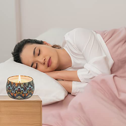Scented Candles Gift Set for Women: 4 Pack of Rose Lavender Sage Orange Aromatherapy Candles for Home Scented Soy Wax Jar Candle Sets 4.4 oz 32 Hour Burn Time Use for Bath Yoga Christmas Birthday