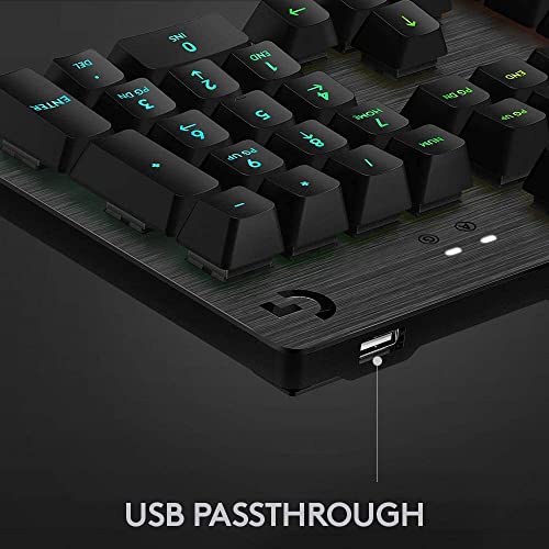 Logitech G513 Carbon RGB Backlit wIRED Mechanical Gaming Keyboard with GX Blue Clicky Key Switches LIGHTSYNC Technology Memory Foam Comfort (Carbon) (Renewed)