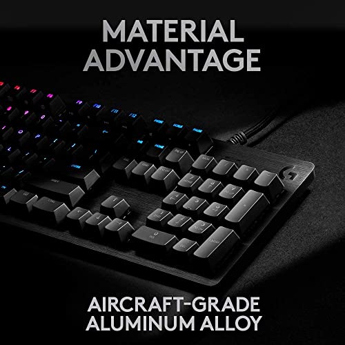 Logitech G513 Carbon RGB Backlit wIRED Mechanical Gaming Keyboard with GX Blue Clicky Key Switches LIGHTSYNC Technology Memory Foam Comfort (Carbon) (Renewed)