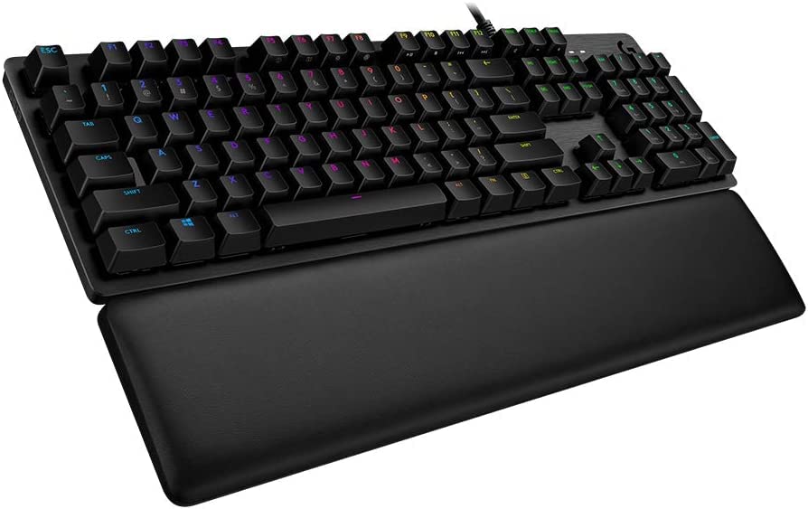 Logitech G513 Carbon RGB Backlit wIRED Mechanical Gaming Keyboard with GX Blue Clicky Key Switches LIGHTSYNC Technology Memory Foam Comfort (Carbon) (Renewed)