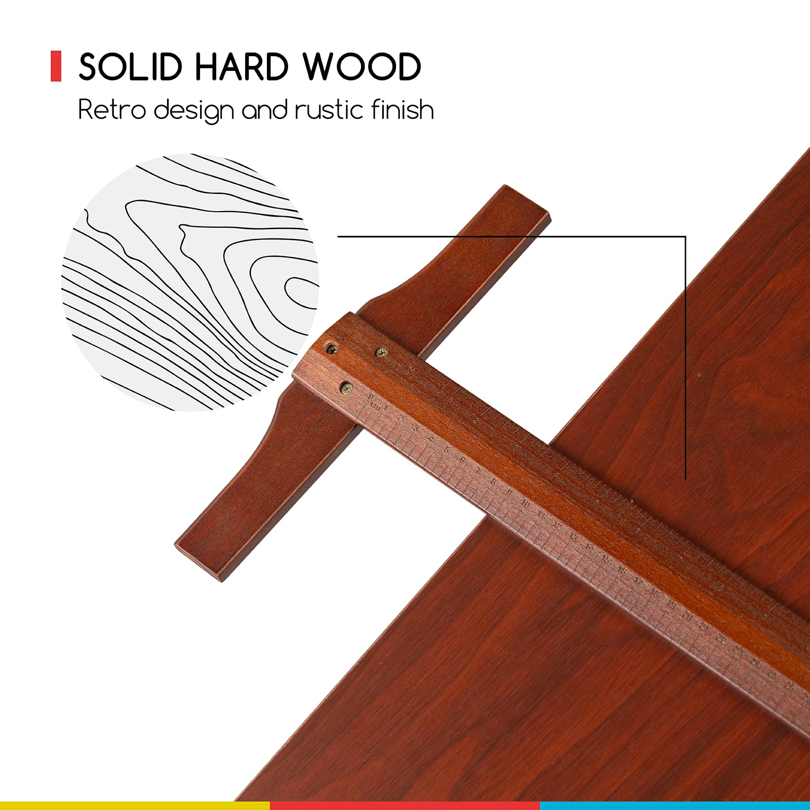 MEEDEN Wood Drafting Table,Artist Drawing Table with Height Adjustable & Tilting Large Surface Tabletop,Studio Painting Table,Art Craft Desk for Writing,Reading,Working Desk,Walnut Color