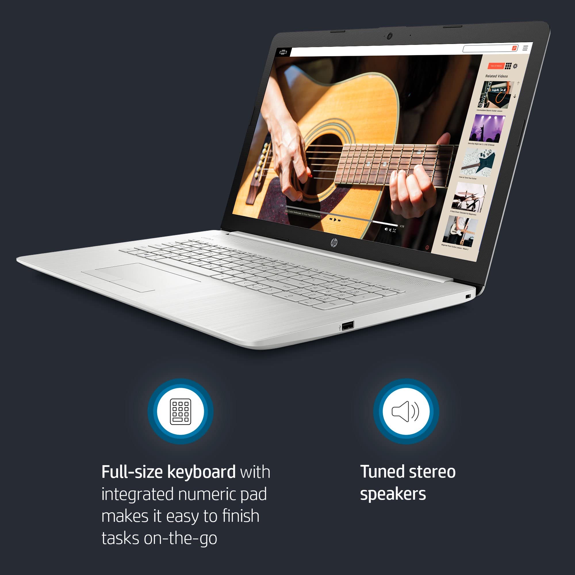 HP 17 Business Laptop Computer, 11th Gen Intel Core i3-1115G4, 17.3" FHD Display, Windows 11 Pro, 16GB RAM 512GB SSD, HDMI, Wi-Fi, Bluetooth, Webcam, 32GB Durlyfish USB Card
