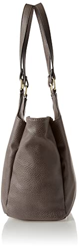 Bueno of California Solid Grainy Tote, Dark Taupe