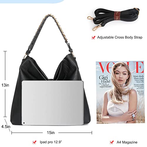 Montana West Purse Tote Bag for Women Large Hobo Bag Soft Shoulder Handbag MWC-082BK