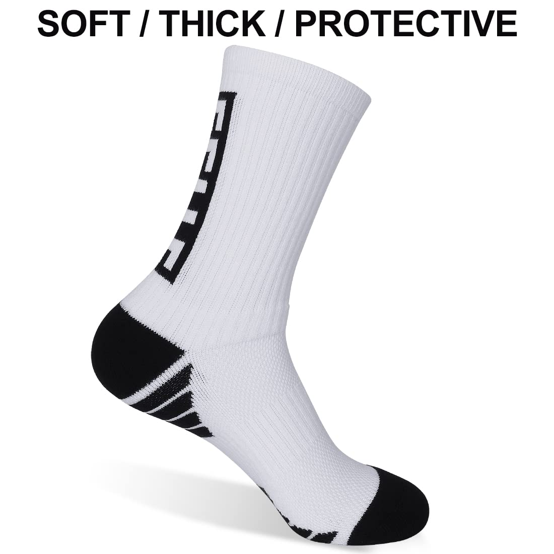 Dingcooler Men Basketball Socks 4/8 Pairs, Elite Pro Athletic Crew Socks for Youth Adult