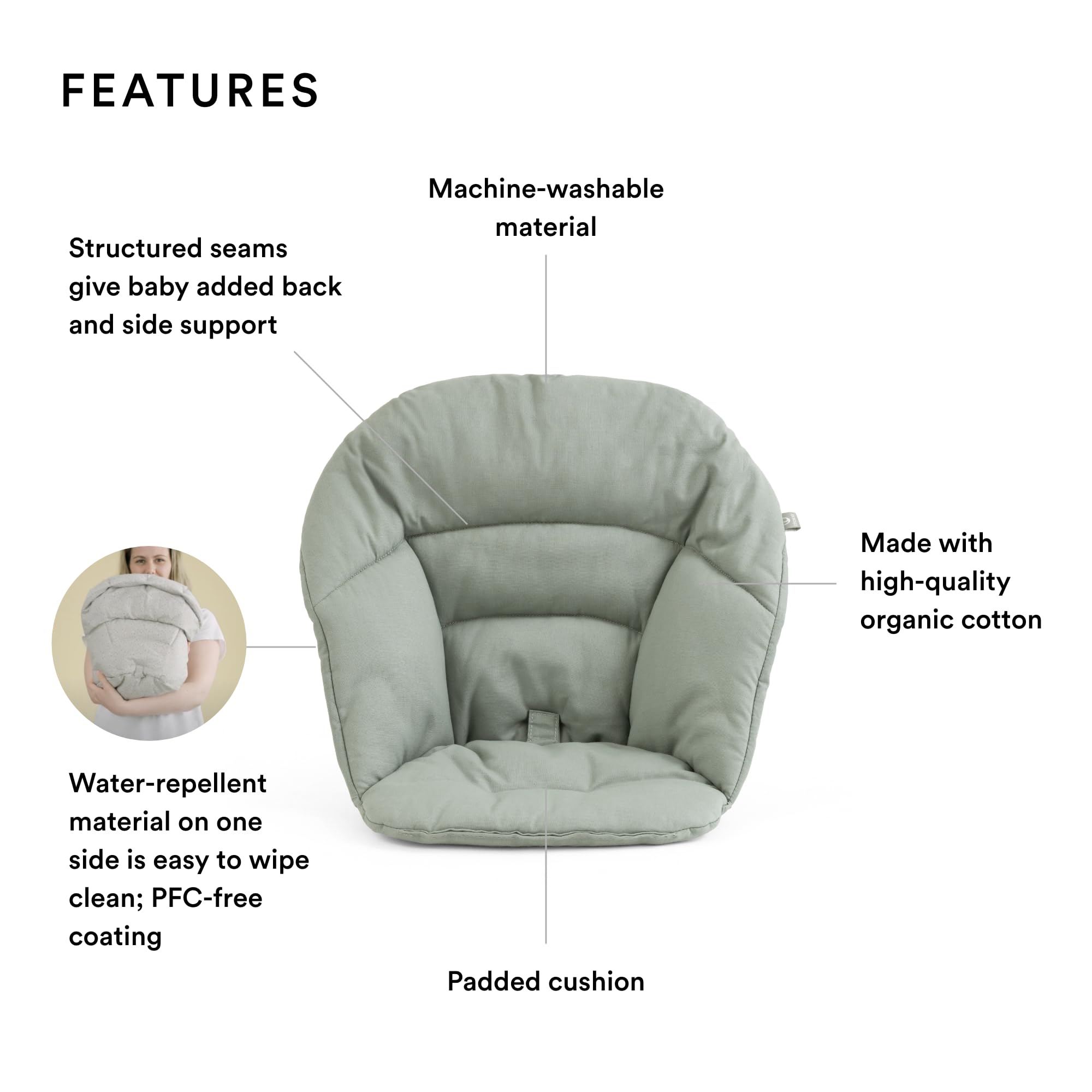 Stokke Clikk Cushion, Multi Circles - Compatible with Stokke Clikk High Chair - Provides Support for Babies - Made with Organic Cotton - Reversible & Machine Washable - Best for Ages 6-36 Months