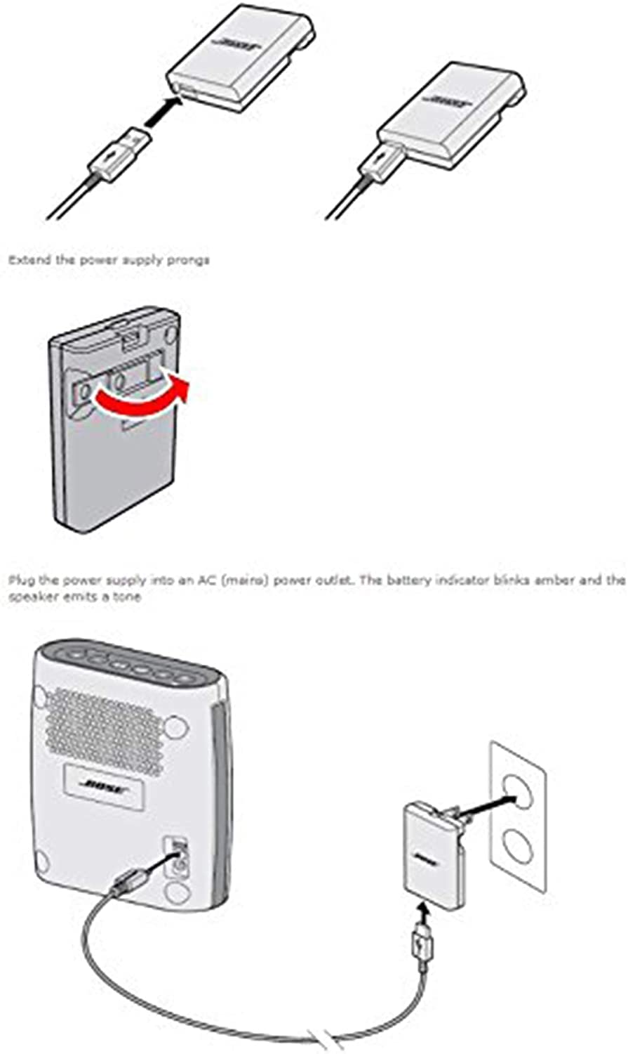 Bose SoundLink Mini II &SoundLink Revolve Bluetooth Speaker Charger,SoundLink Revolve+ Speaker and Noise Masking Sleepbuds & Wall Adapter Charger 776716-0010 with 3 Ft Power Cord Cable
