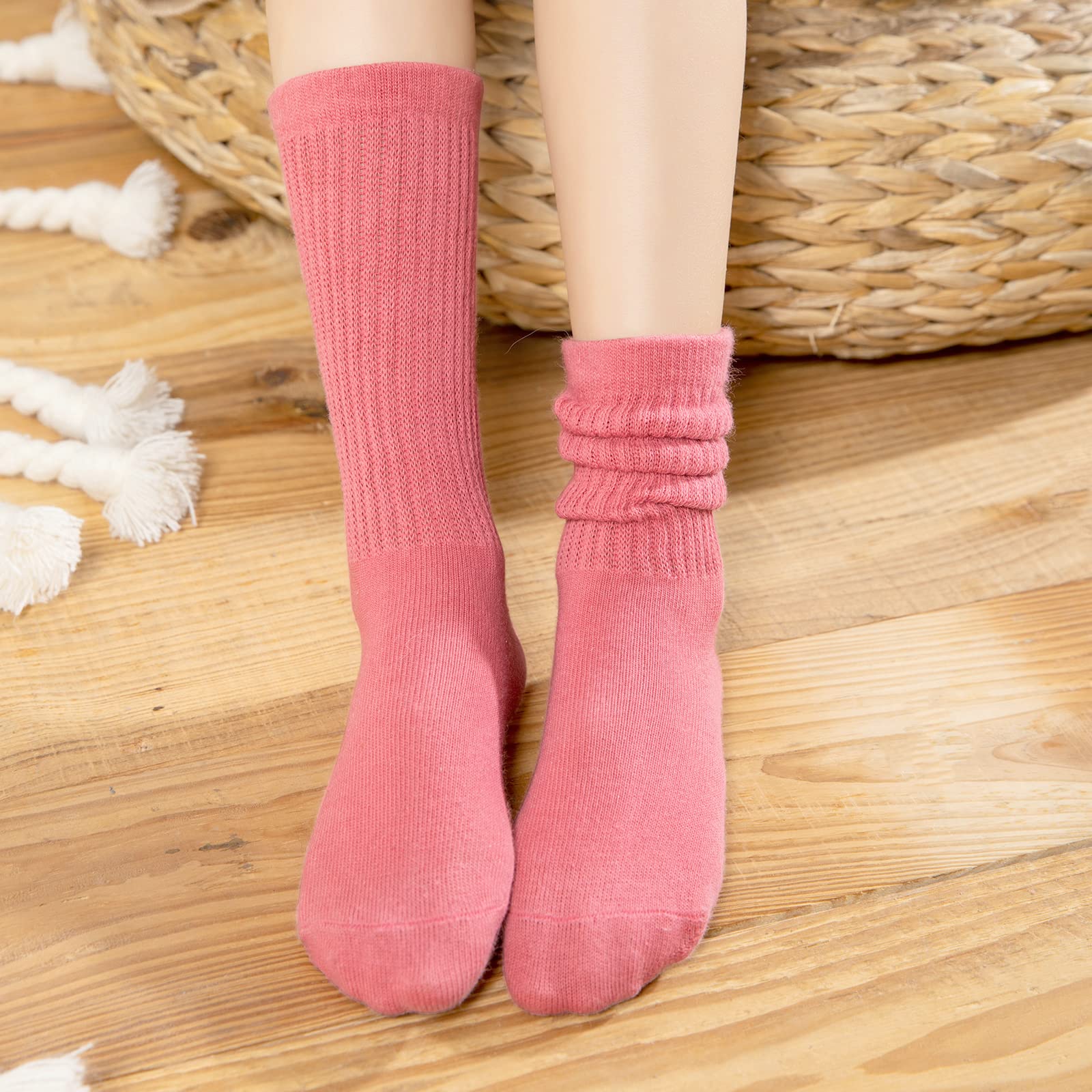 KEREDA Little Kids Girls Slouch Crew Socks Toddler Cotton Dress Sock 6-8 Years Multicolor