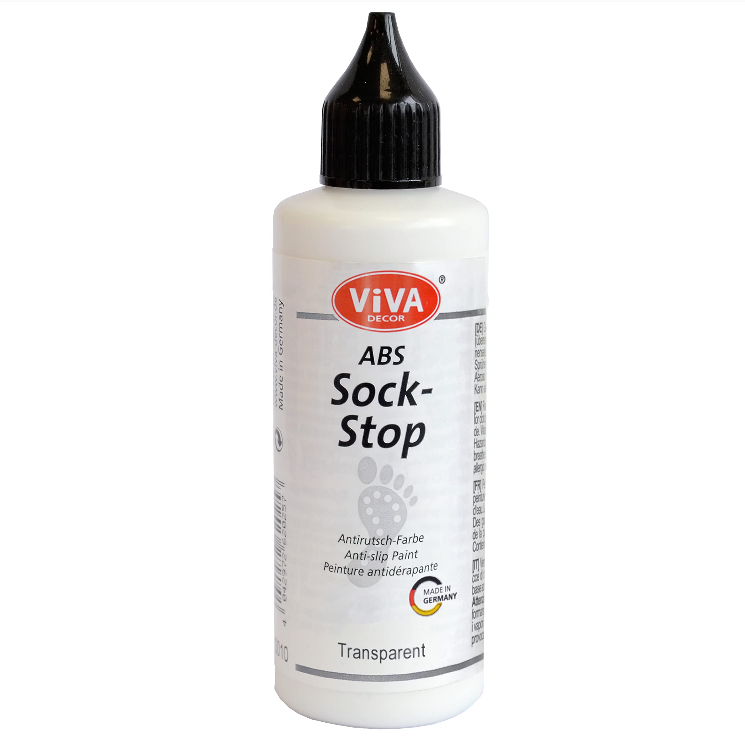 Viva Decor Sock Stop Non Slip Transparent Liquid 2,77 fl oz,ABS Anti Skid Fabric - Liquid Anti-Slip for Socks - Made in Germany
