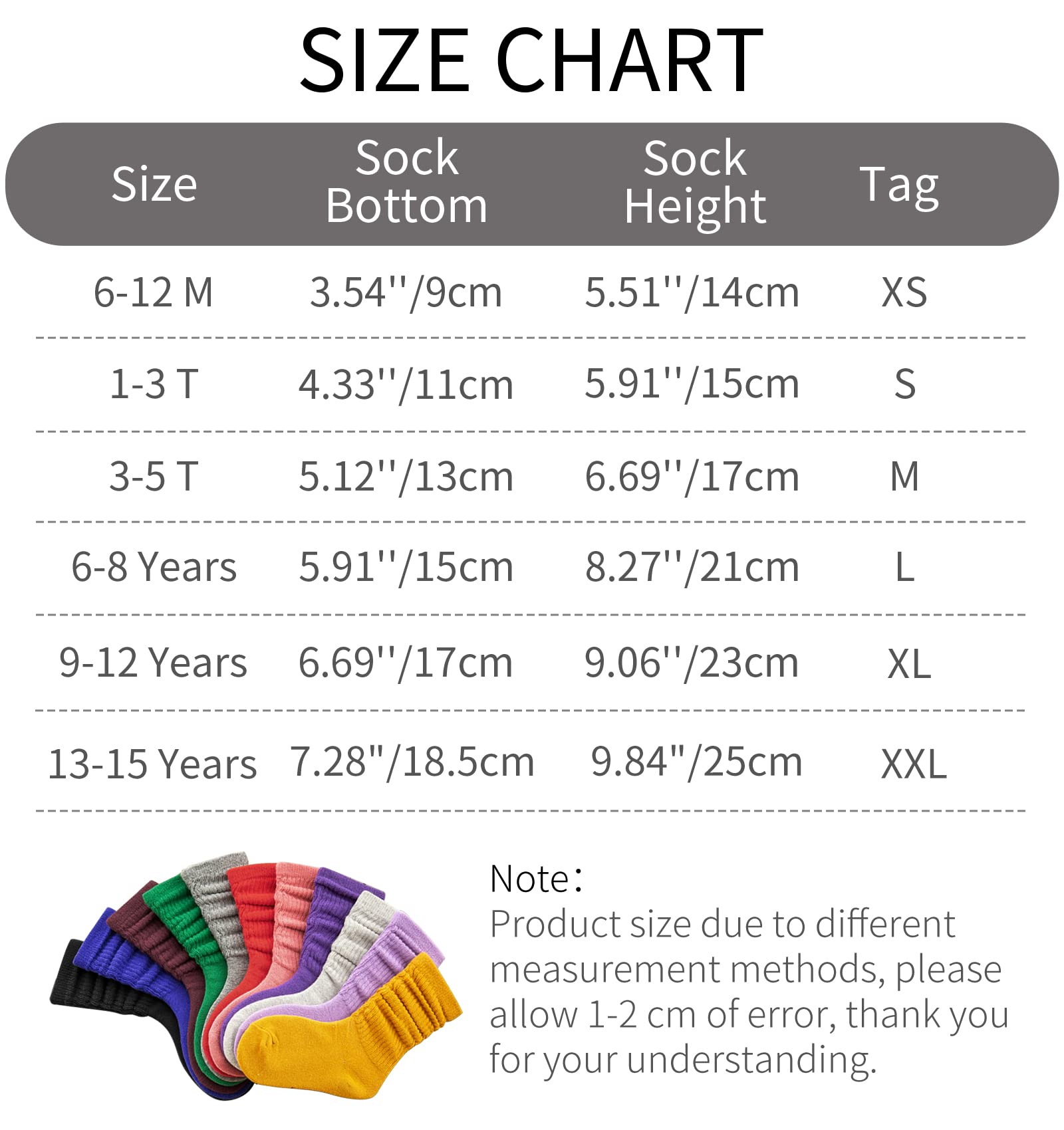 KEREDA Little Kids Girls Slouch Crew Socks Toddler Cotton Dress Sock 6-8 Years Multicolor