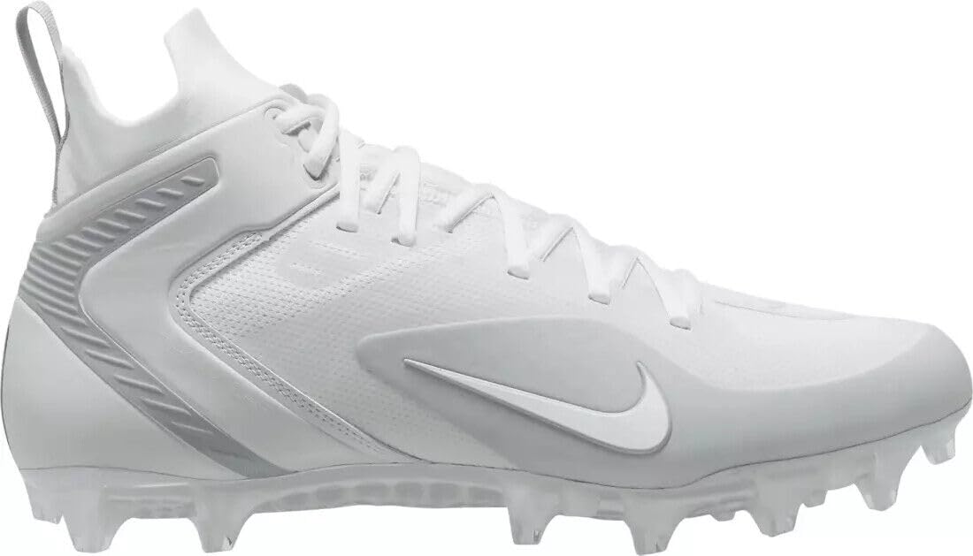 Nike Alpha Huarache 8 Elite CW4440-011 Men's Lacrosse Cleats White/Pure Platinum/Wolf Grey/White (us_Footwear_Size_System, Adult, Men, Numeric, Medium, Numeric_13)