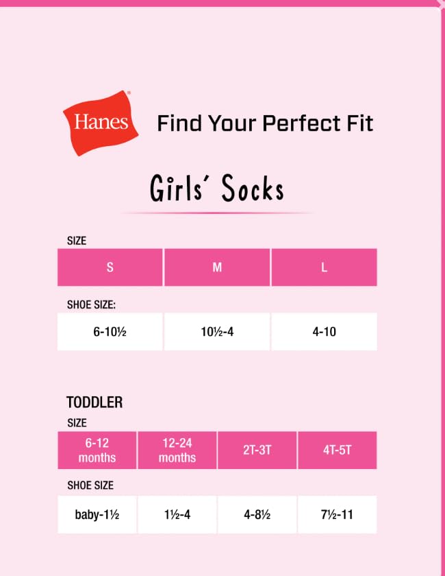 Hanes girls 20-pair Super Value No Show fashion liner socks, Assorted, 4 US