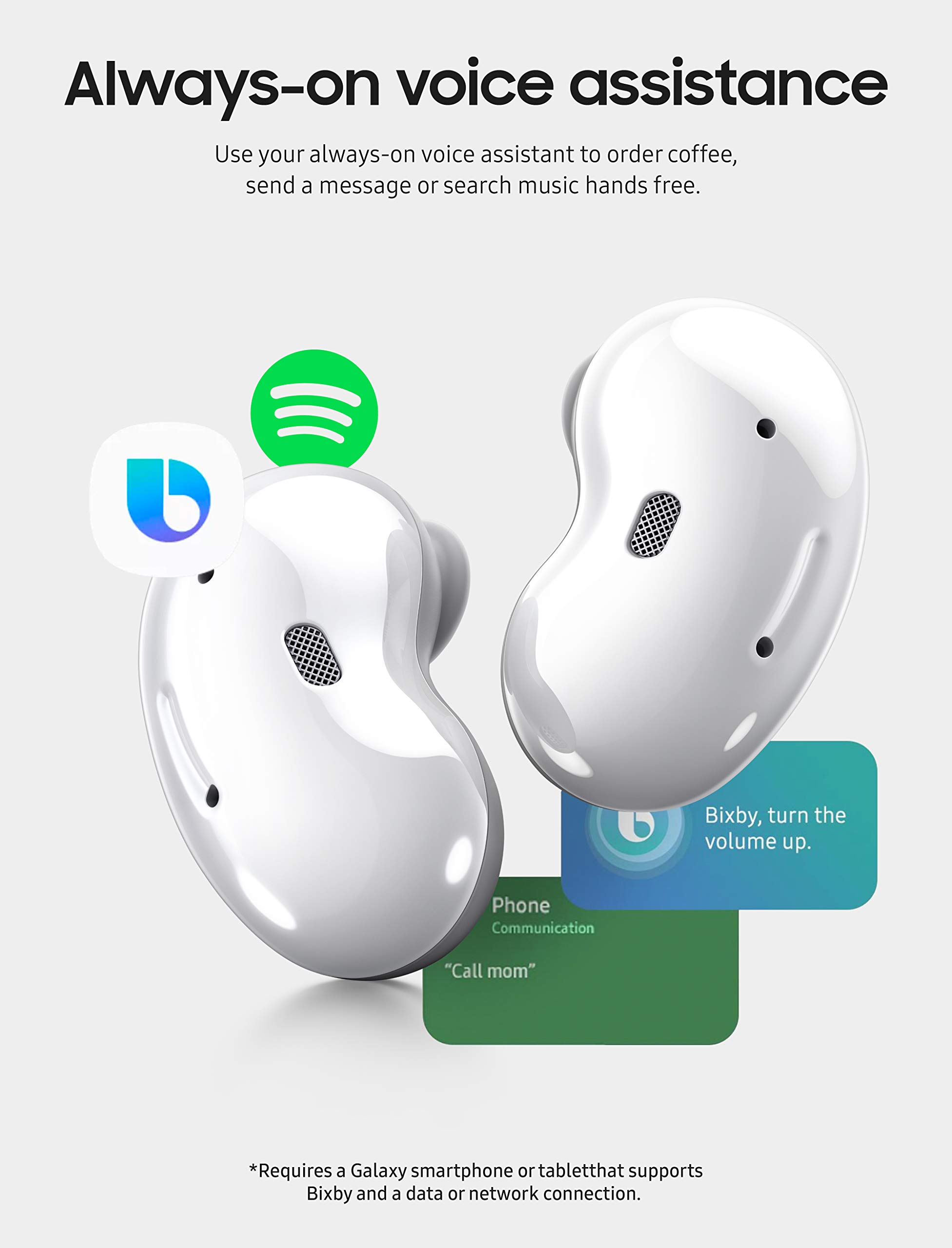 SAMSUNG Galaxy Buds Live True Wireless Bluetooth Earbuds w/ Active Noise Cancelling, Charging Case, AKG Tuned 12mm Speaker, Long Battery Life, US Version, Mystic White