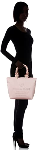 Maison de FLEUR(メゾン ド フルール) Cherry Blossom Motif Ruffled Hand Tote Petite Bag, Safety Pink