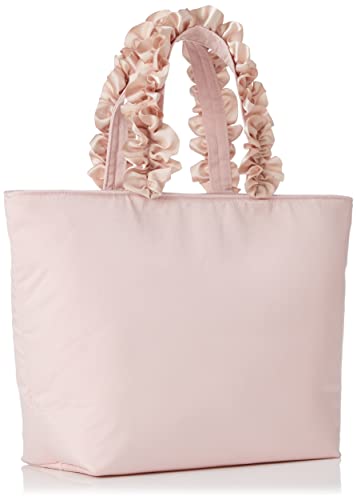 Maison de FLEUR(メゾン ド フルール) Cherry Blossom Motif Ruffled Hand Tote Petite Bag, Safety Pink