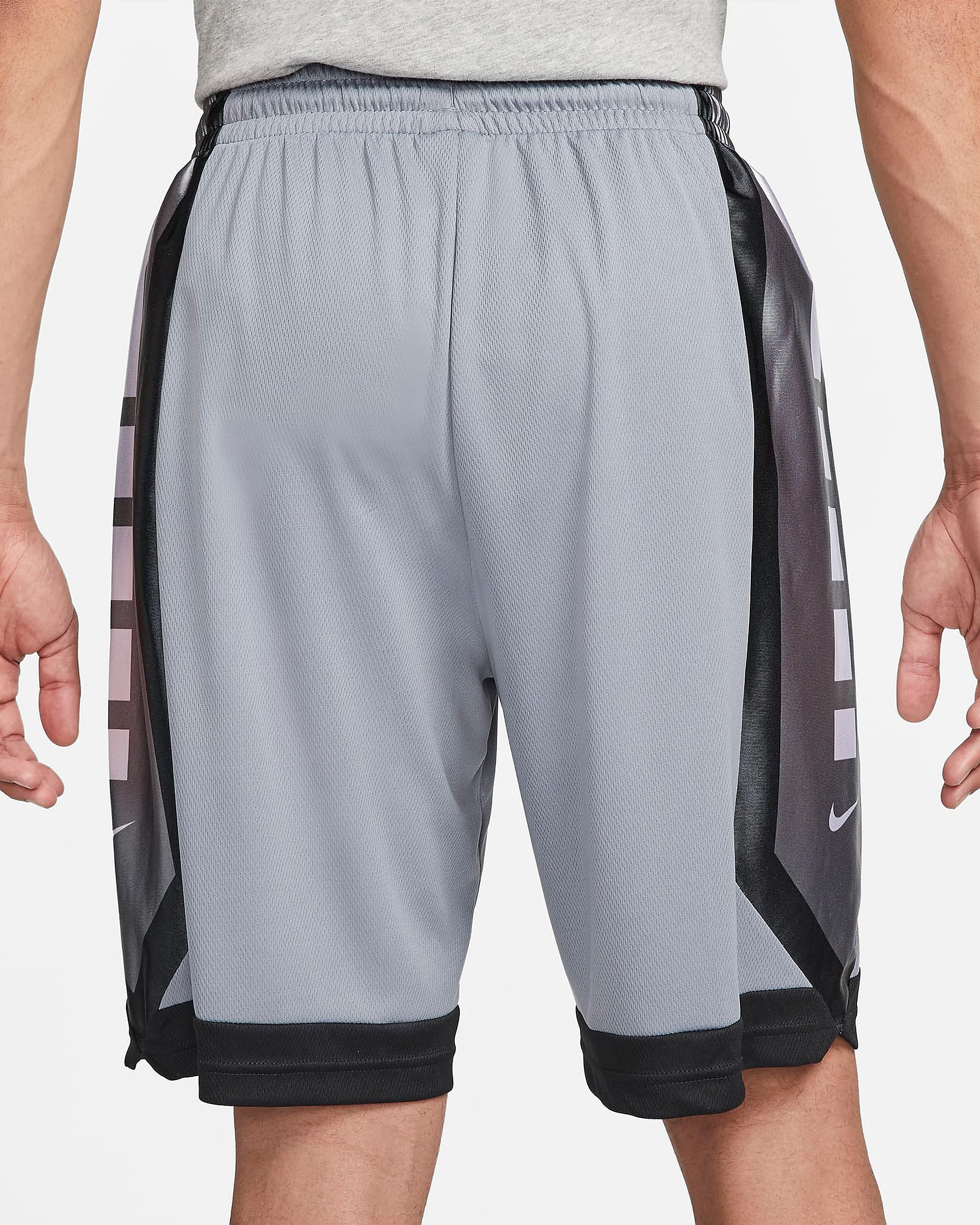 Nike Dri-FIT Elite Men's Basketball Shorts (Large, Cool Grey/Black/White/White)