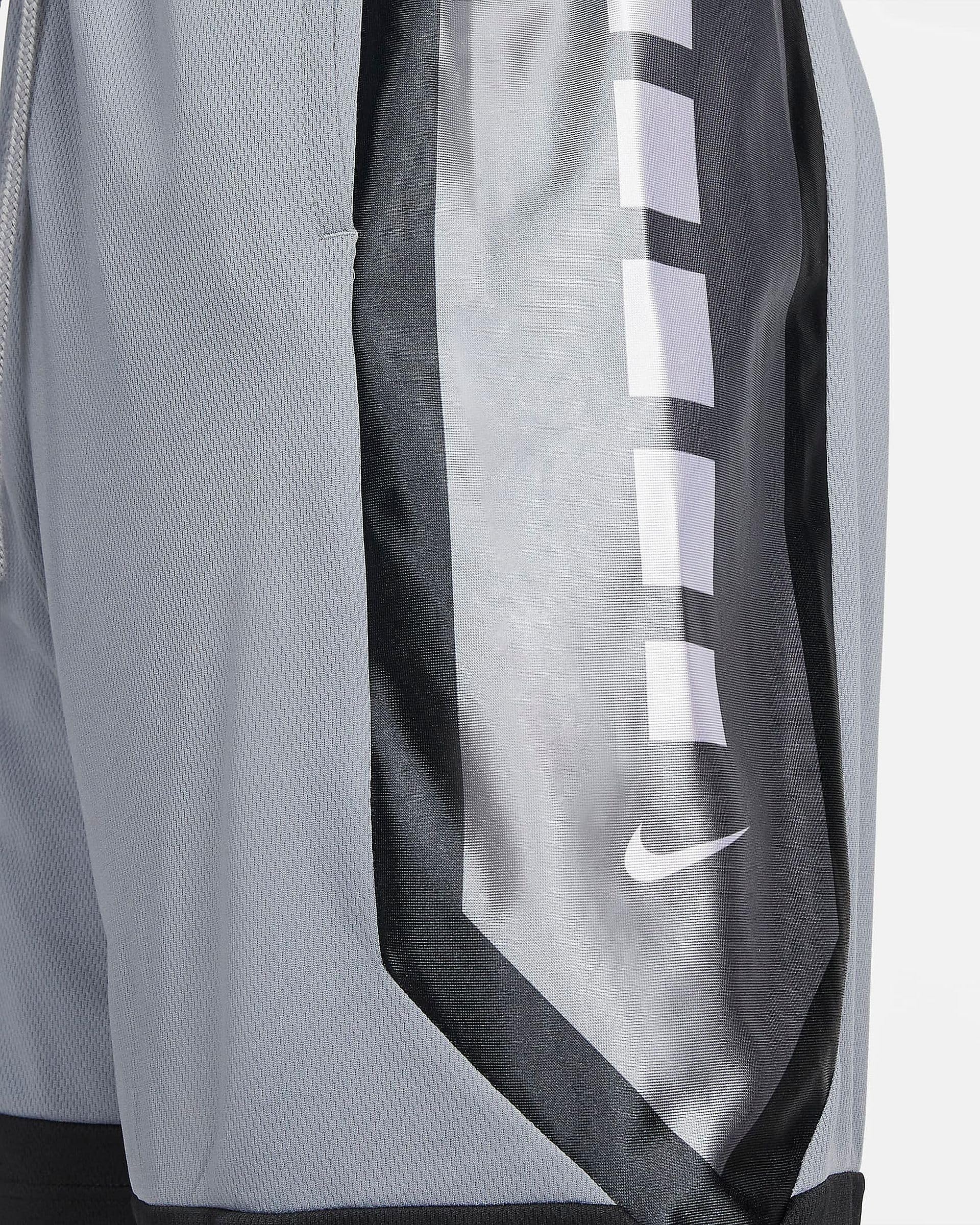Nike Dri-FIT Elite Men's Basketball Shorts (Large, Cool Grey/Black/White/White)