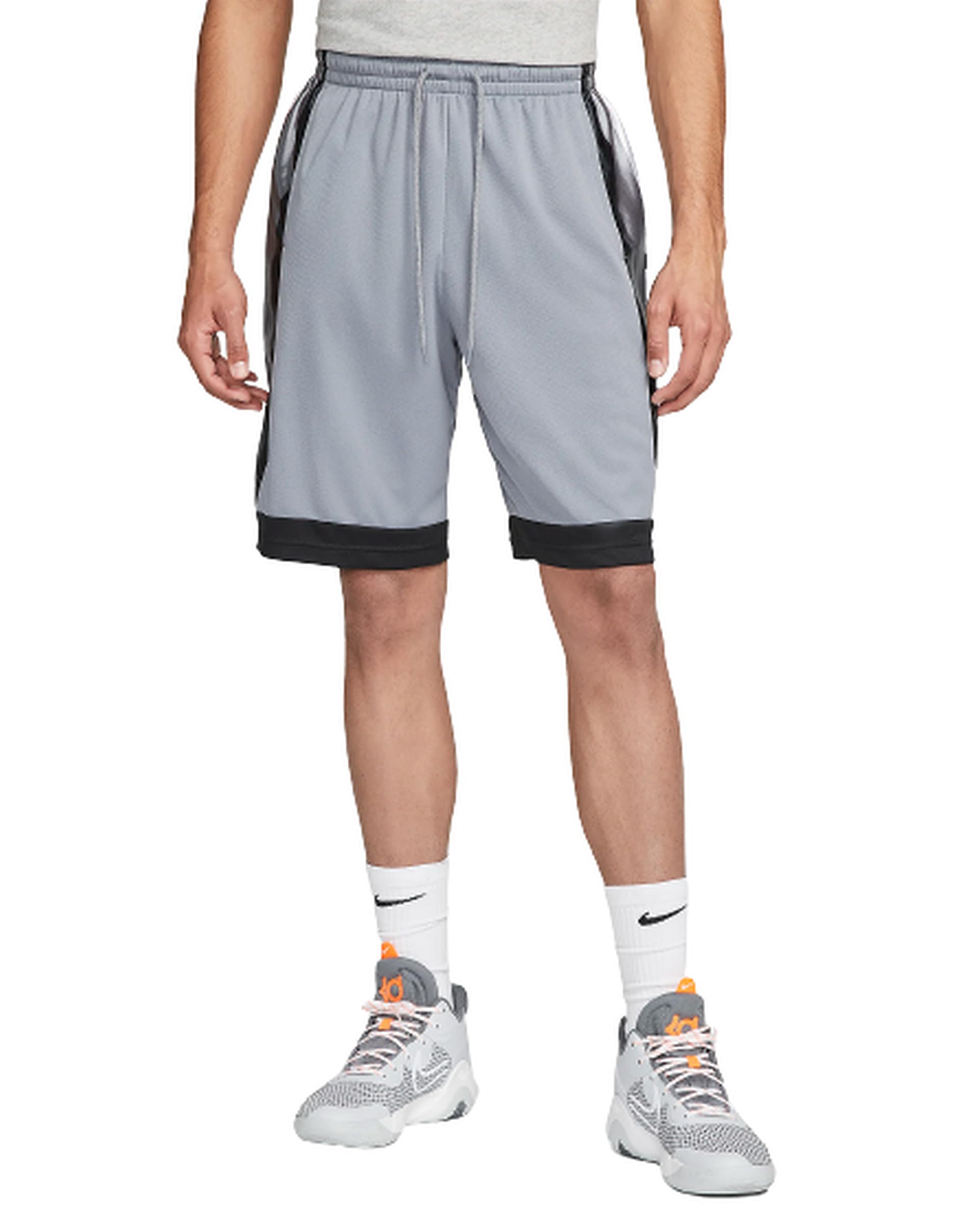 Nike Dri-FIT Elite Men's Basketball Shorts (Large, Cool Grey/Black/White/White)