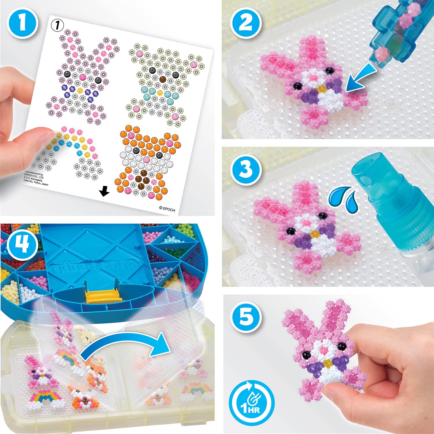 Aquabeads Beginners Carry Case, Complete Arts & Crafts Bead Kit for Children - Over 900 Beads