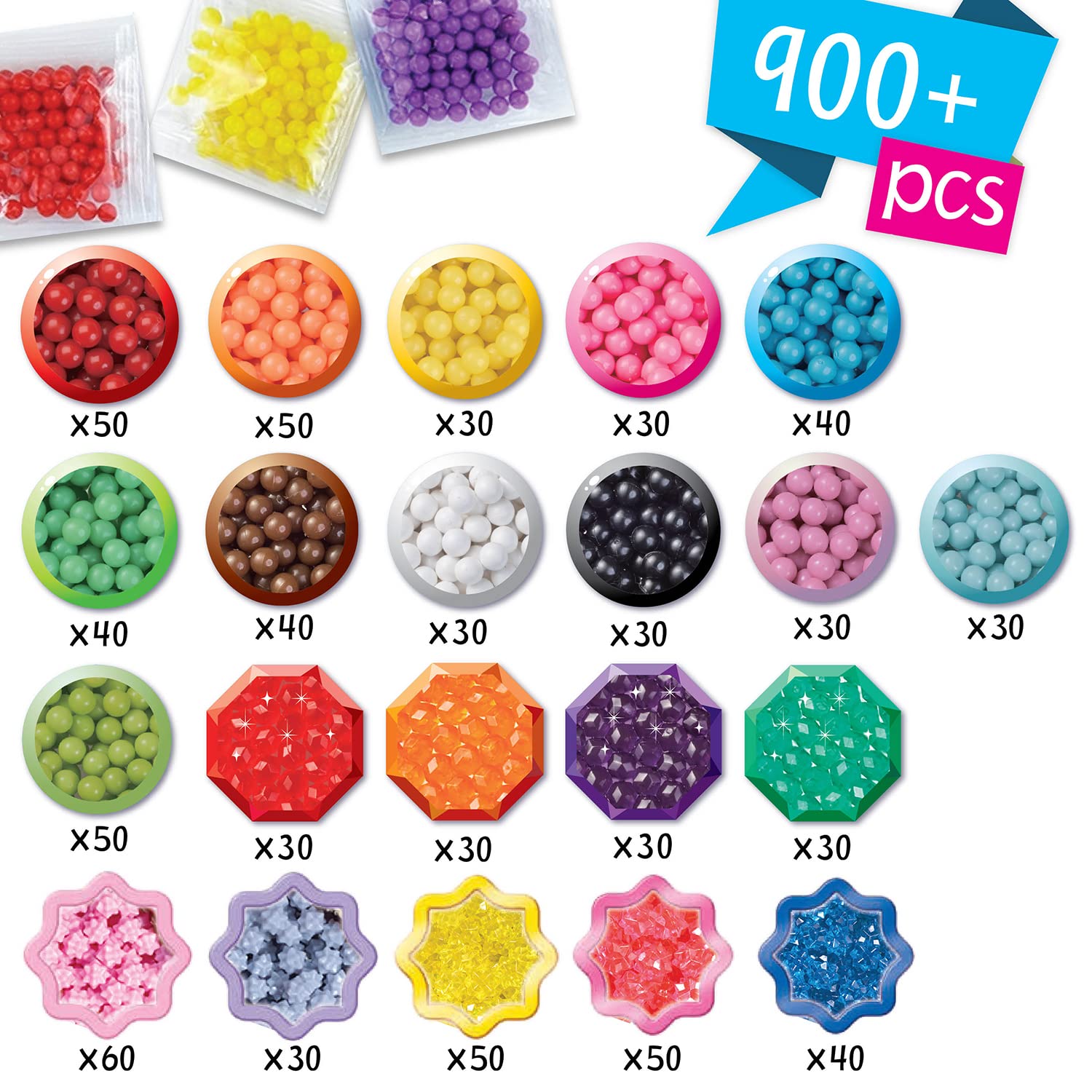 Aquabeads Beginners Carry Case, Complete Arts & Crafts Bead Kit for Children - Over 900 Beads