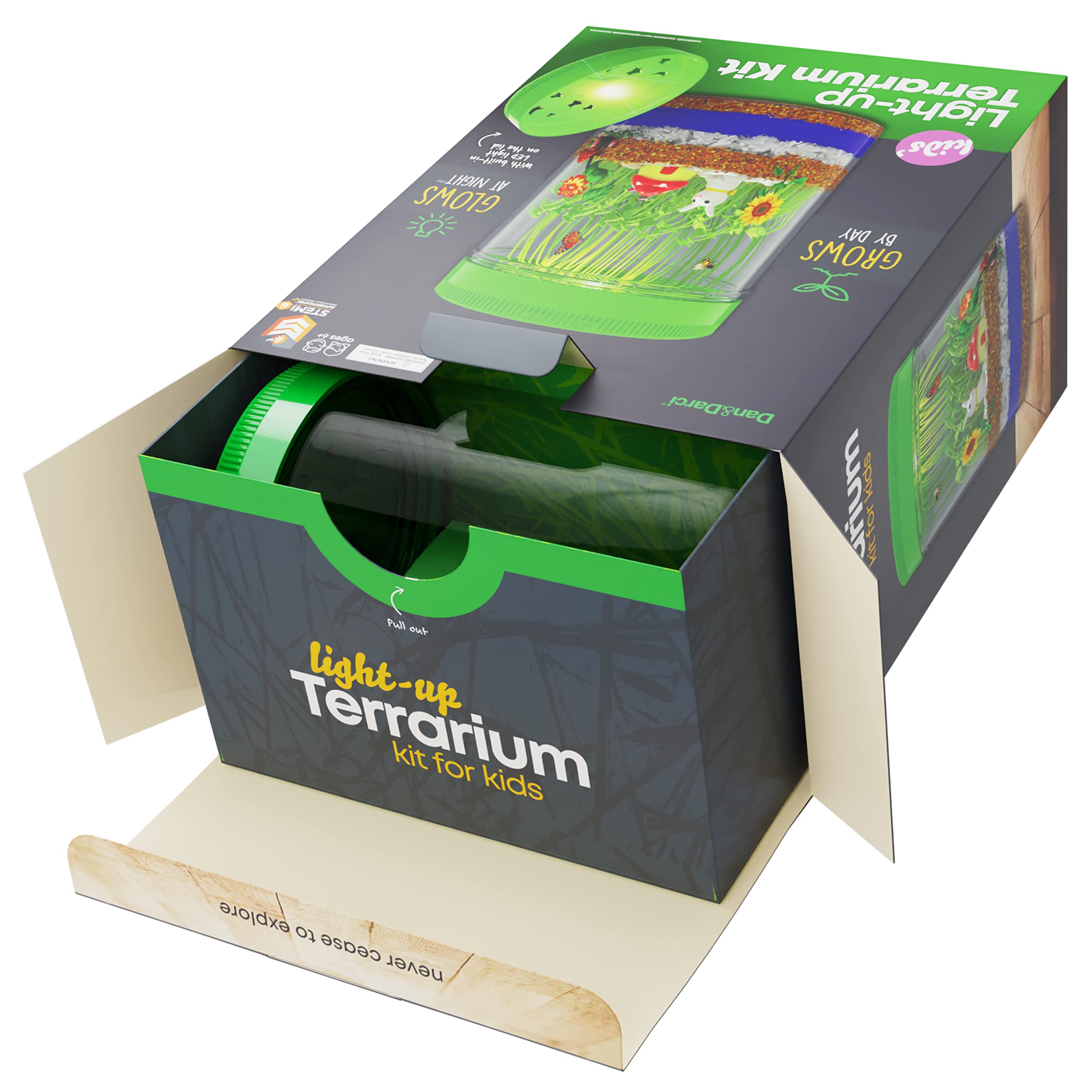 Light-Up Terrarium Kit for Kids - STEM Science Kits - Easter Gifts for Kids - Educational DIY Kids Toys for Boys & Girls - Crafts Projects Ideas for Ages 6 7 8-12 Year Old Age