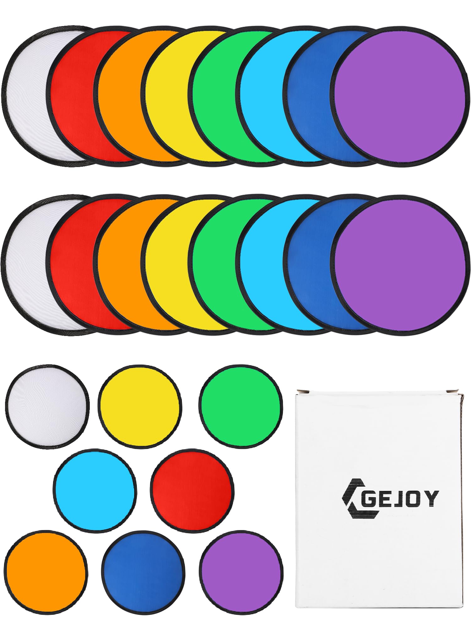 Gejoy 24 Pcs Foldable Flying Disc Fans Set Beach Flying Disc for Party Gift Halloween Christmas New Year (Mixed Color)