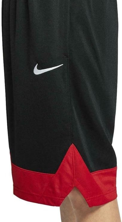 Nike Dry Men's Dri-Fit Elite Basketball Shorts (Black/White/Red, Medium)