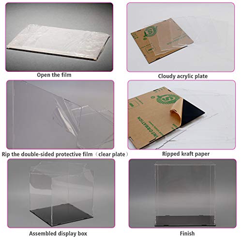 A+ DESIGN Clear Acrylic Display Case Assemble Collectibles Box Alternative Glass Case for Display Action Figures Home Storage & Organizing Toys (10x10x10 inch; 25x25x25 cm)