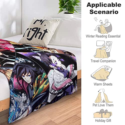 Anime Blanket Flannel Fleece Warm Soft Throw Blanket for Couch Sofa Bed Living Room for Adults Children Kids 50"X40"