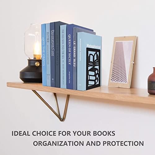 Metal Bookends-Bookend Decorative Heavy Book Ends for Shelves ,Black Book Supports Non-Skid Pineapple Bookshelf Holder for Office Home School Kitchen(Book)