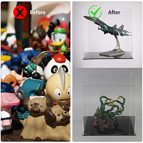 A+ DESIGN Clear Acrylic Display Case Assemble Collectibles Box Alternative Glass Case for Display Action Figures Home Storage & Organizing Toys (10x10x10 inch; 25x25x25 cm)