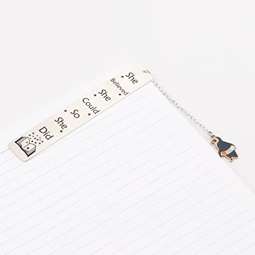 She Believe She Could So She Did Bookmark Inspirational Graduation Gift Animal Bookmark Animal Lovers Gift Book Lover Gift (Penguin Bookmarks)